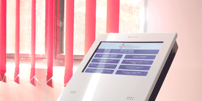 Queuebee Installation at Ministry of Economic Development - Astech Maldives